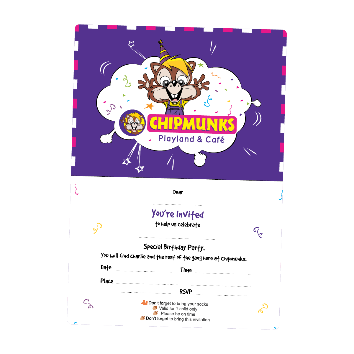 Party Resources - Chipmunks Playland & Café